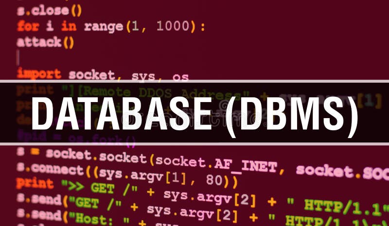 Database Dbms With Digital Java Code Text Database Dbms And Computer Software Coding Vector