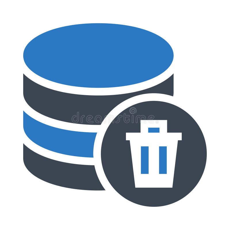 Database Delete Glyphs Double Color Icon Stock Illustration ...