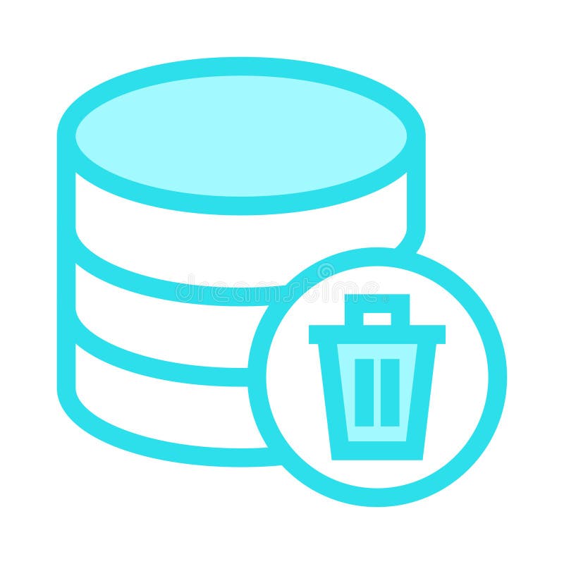 Database delete line icon stock illustration. Illustration of ...