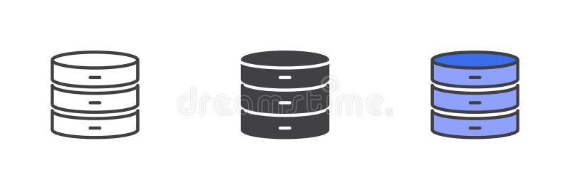 Database Different Style Icon Set Stock Illustration - Illustration of ...