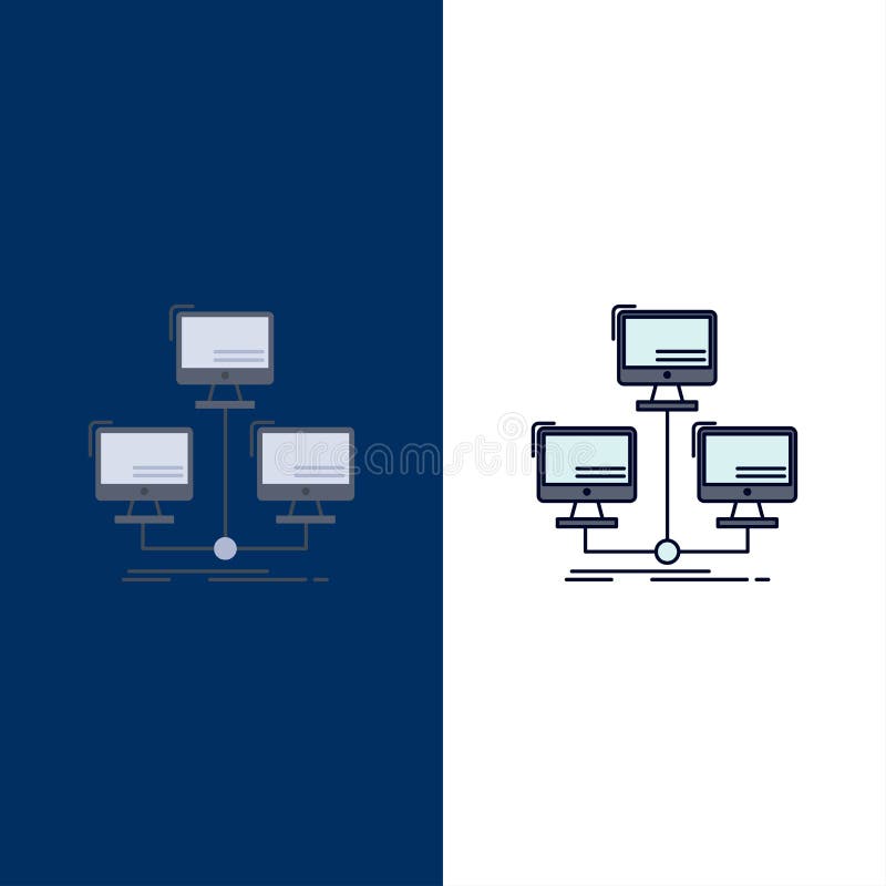 Database Distributed Connection Network Computer Flat Color Icon Vector Stock Vector