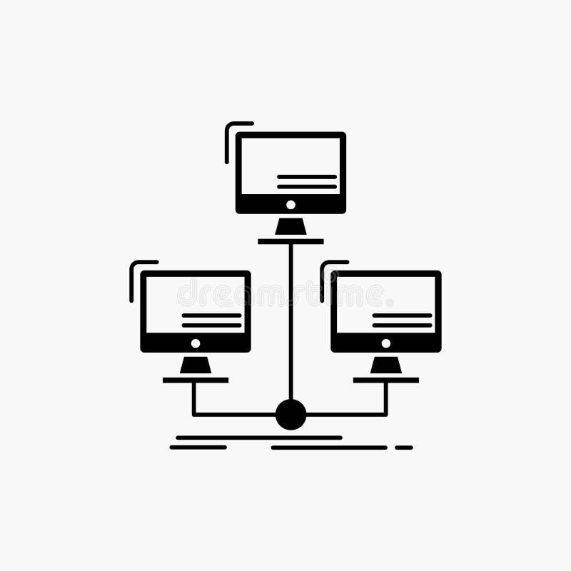Database, Distributed, Connection, Network, Computer Glyph Icon. Vector ...