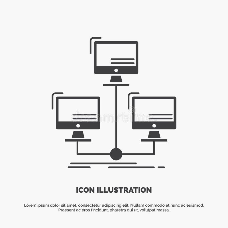 Database Distributed Connection Network Computer Icon Glyph Vector Gray Symbol For Ui And