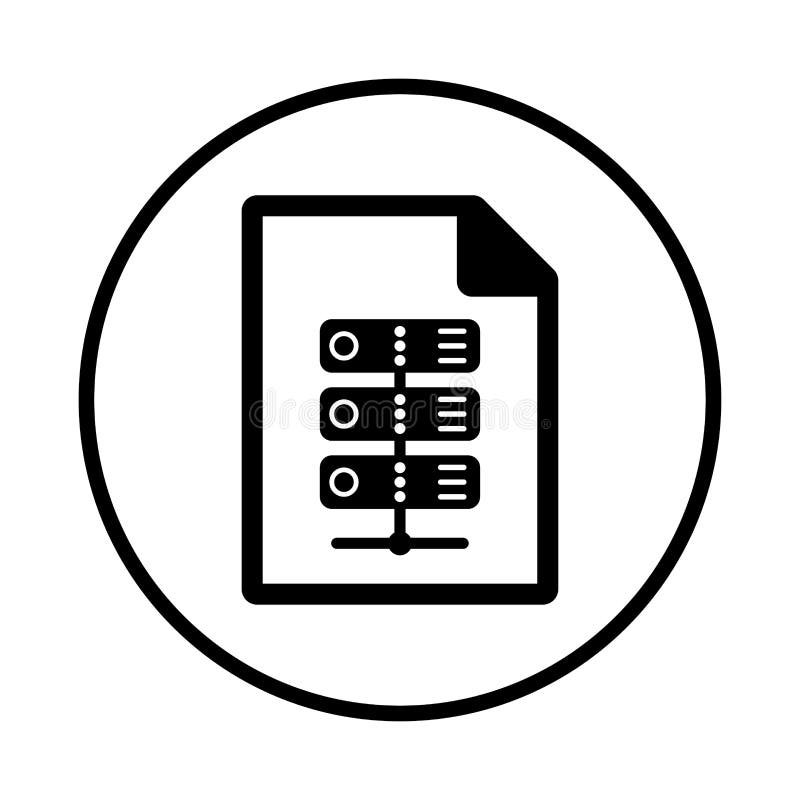 Database, Document Icon. Rounded Black Color Stock Vector ...