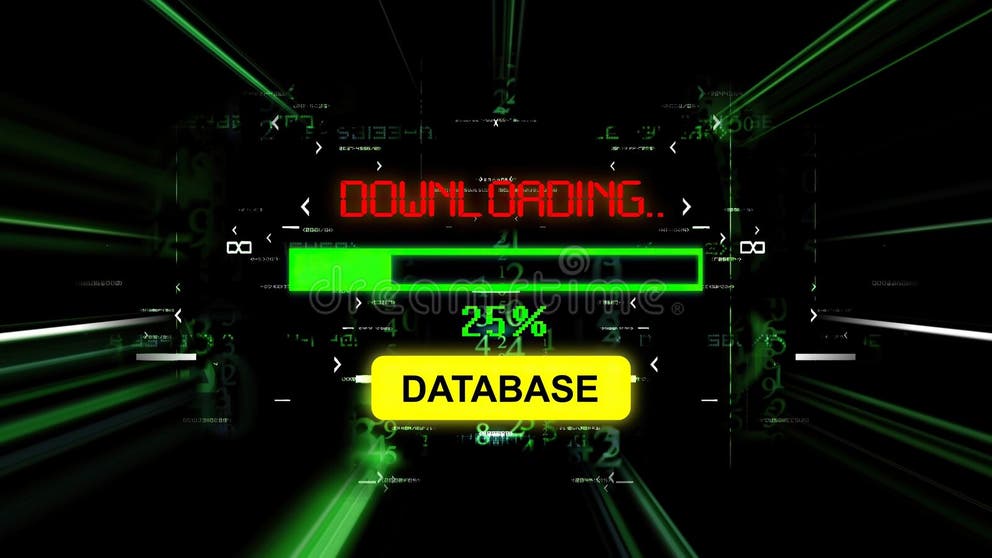 Database Download Progress Bar on the Screen Stock Image - Image of ...