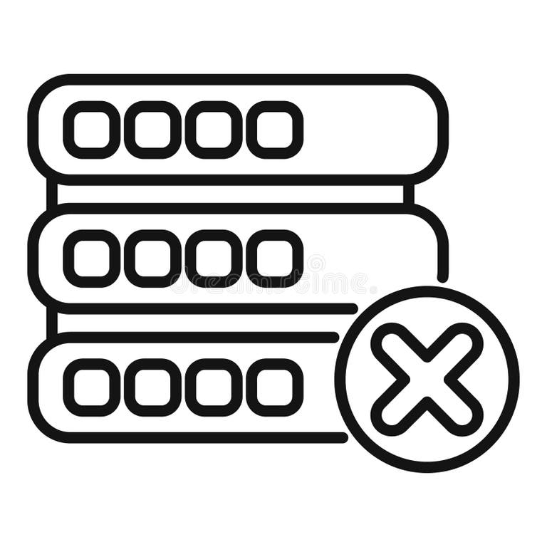 Database Error with Cross Mark Showing Data Loss or System Failure ...