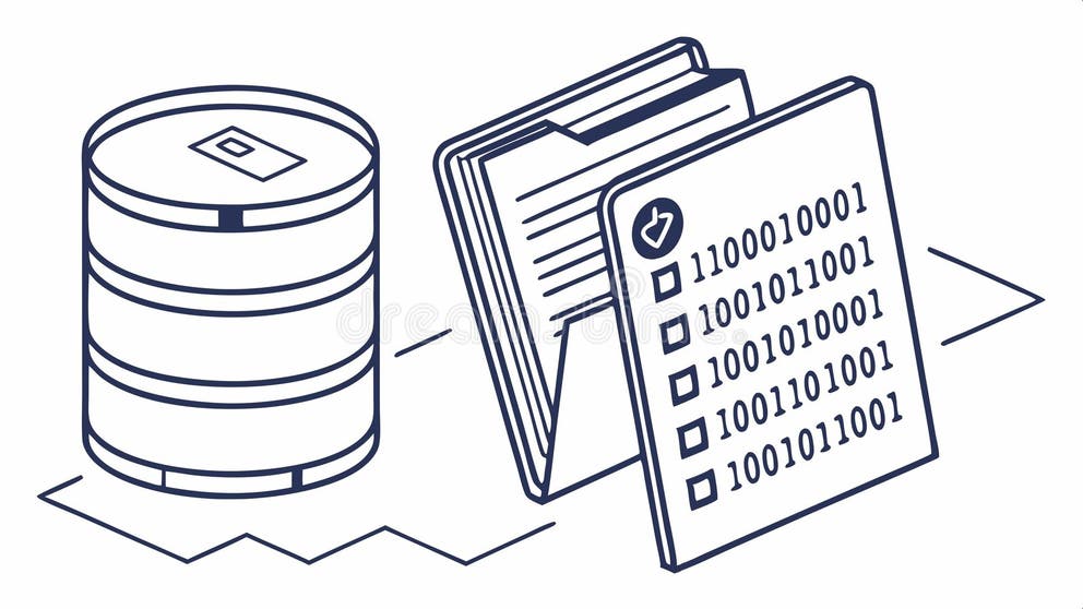 Database and Files, Data Storage, Information Management, and it Vector Design Generative AI ...