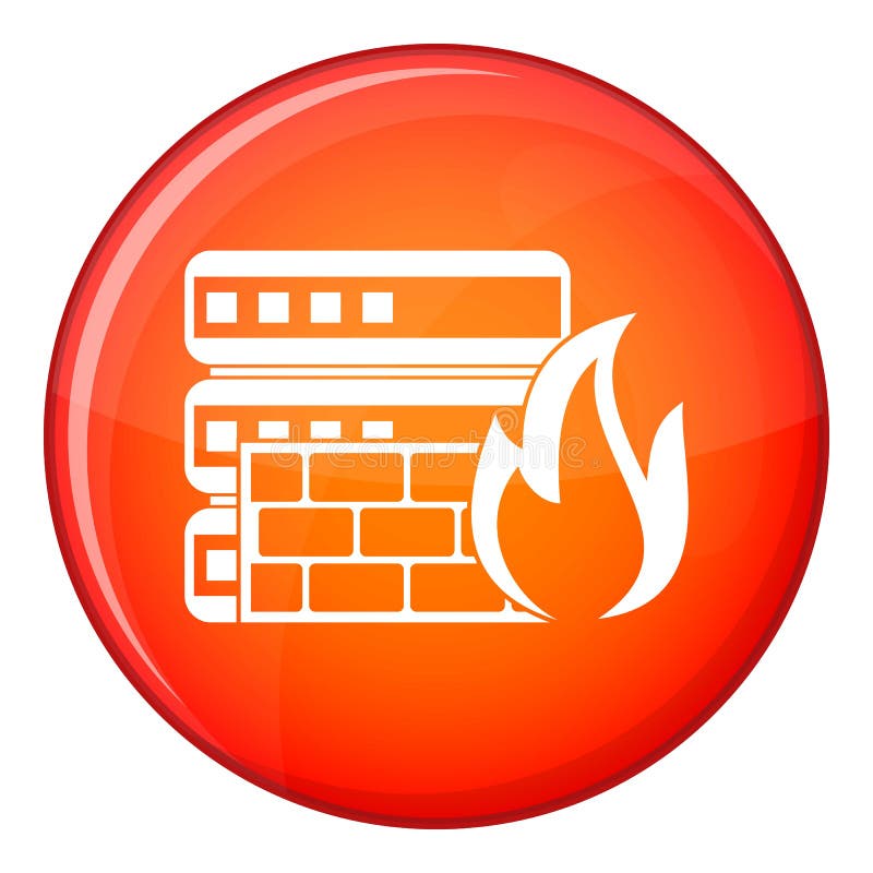 Database and Firewall Icon, Flat Style Stock Vector - Illustration of ...