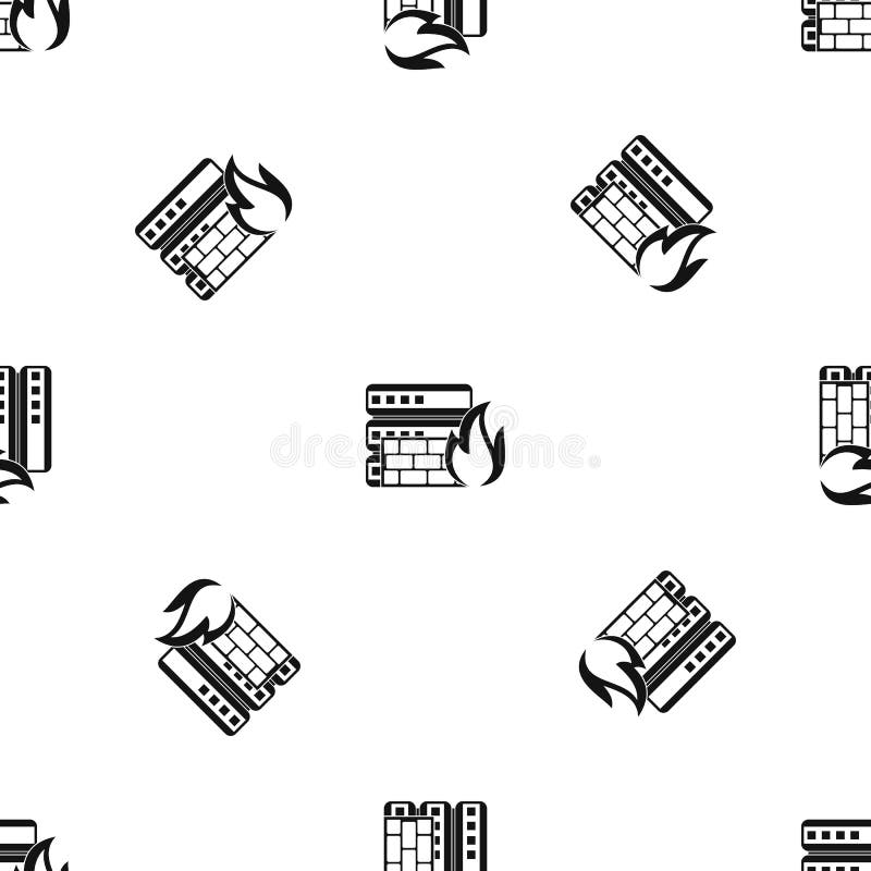 Database and Firewall Pattern Seamless Black Stock Vector ...