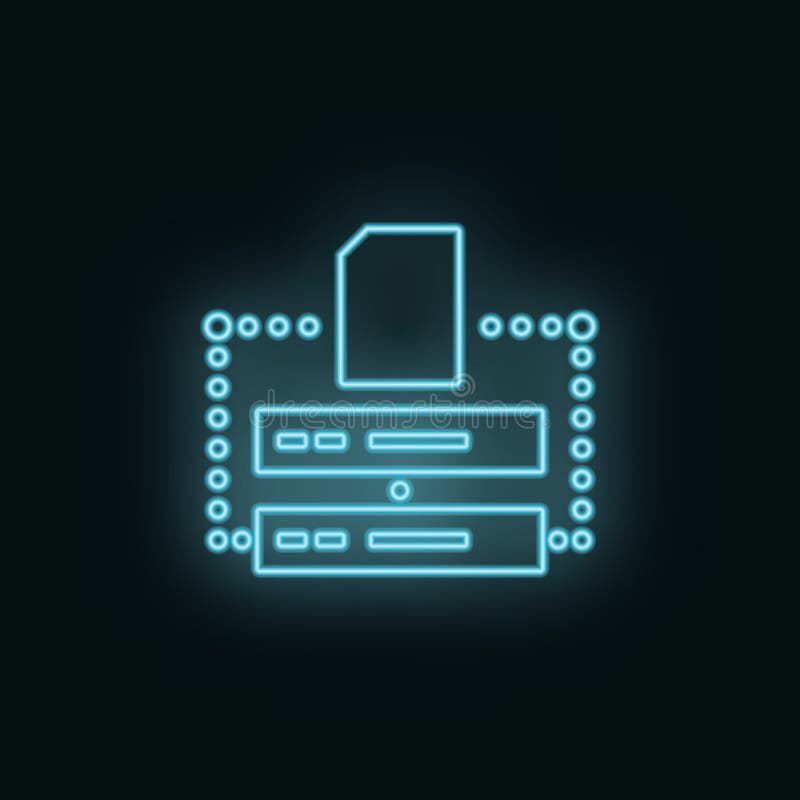 A4, Folder, Key, Neon, Icon. Web Development Vector Icon Stock ...