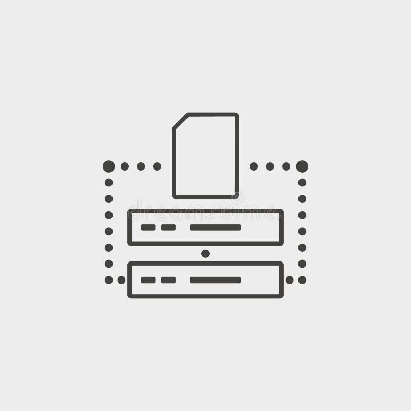 Database, Folder, Outline, Icon. Web Development Vector Icon Stock ...