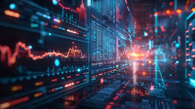 Database Futuristic Server. Mining Crypto Currency Farm Technology ...