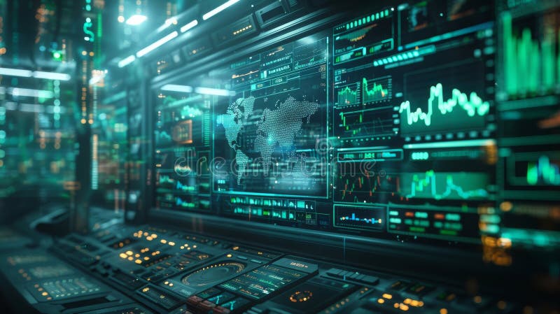 Database Futuristic Server. Mining Crypto Currency Farm Technology ...