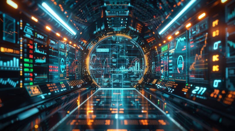 Database Futuristic Server. Mining Crypto Currency Farm Technology ...