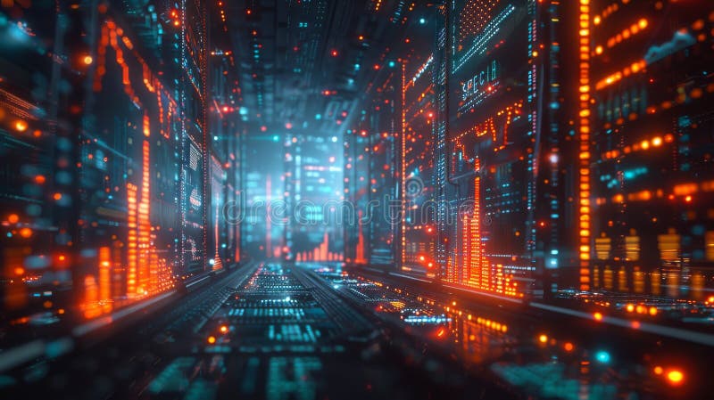 Database Futuristic Server. Mining Crypto Currency Farm Technology ...