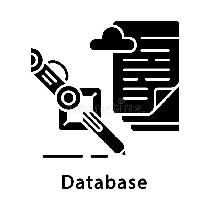 Database glyph icon stock vector. Illustration of glyph - 178574911