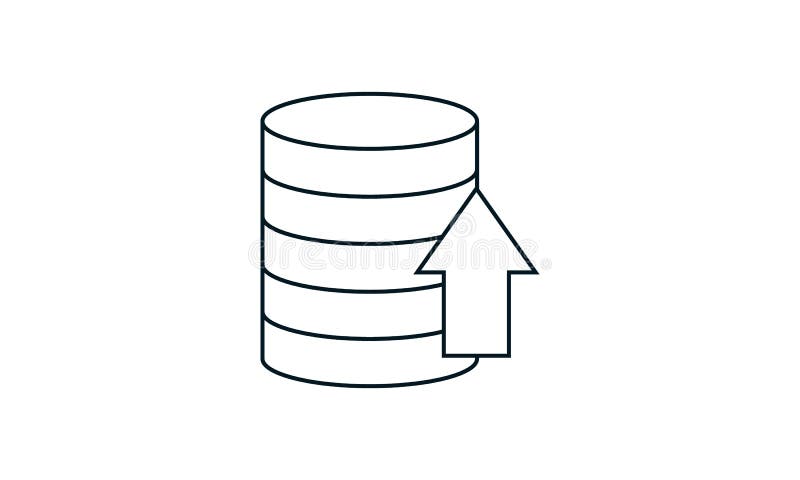 Database and Hard Disk Storage. Upload Icon Vector Illustration. Stock ...