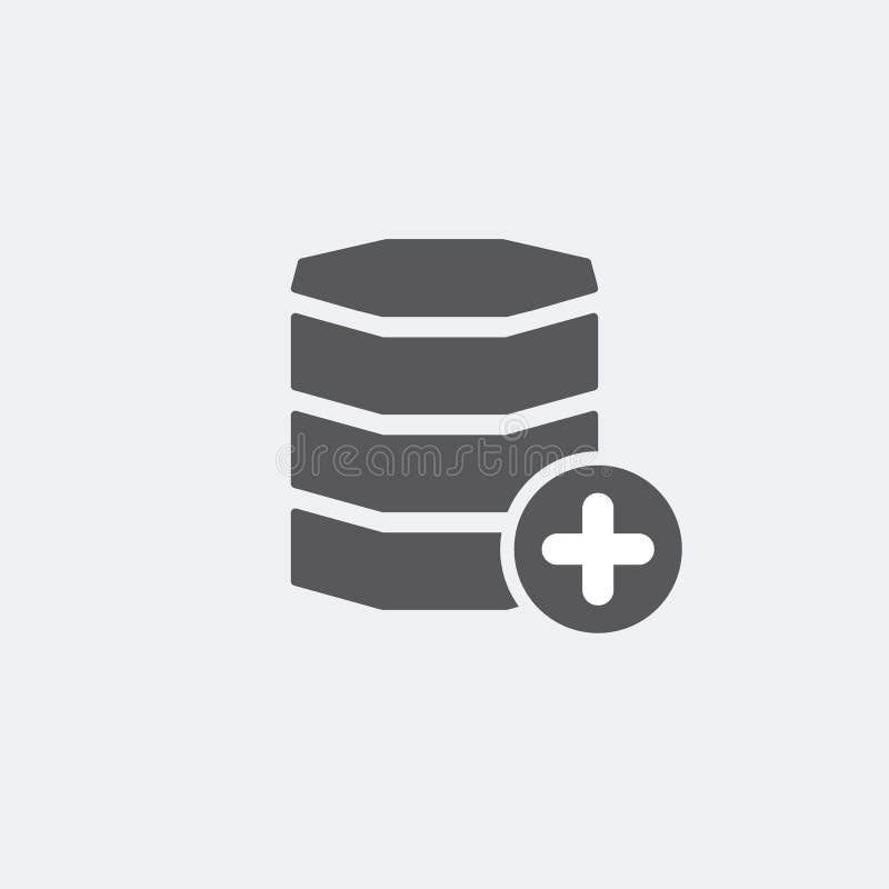 Database Icon with Add Sign. Database Icon and New, Plus, Positive ...