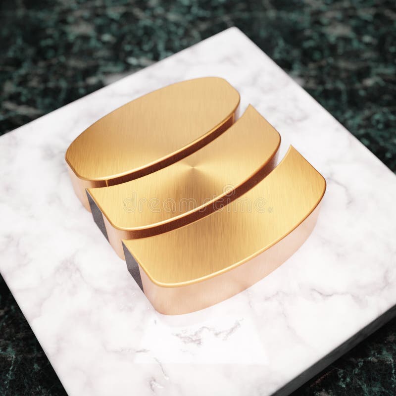 Database Icon. Bronze Database Symbol on White Marble Podium Stock ...