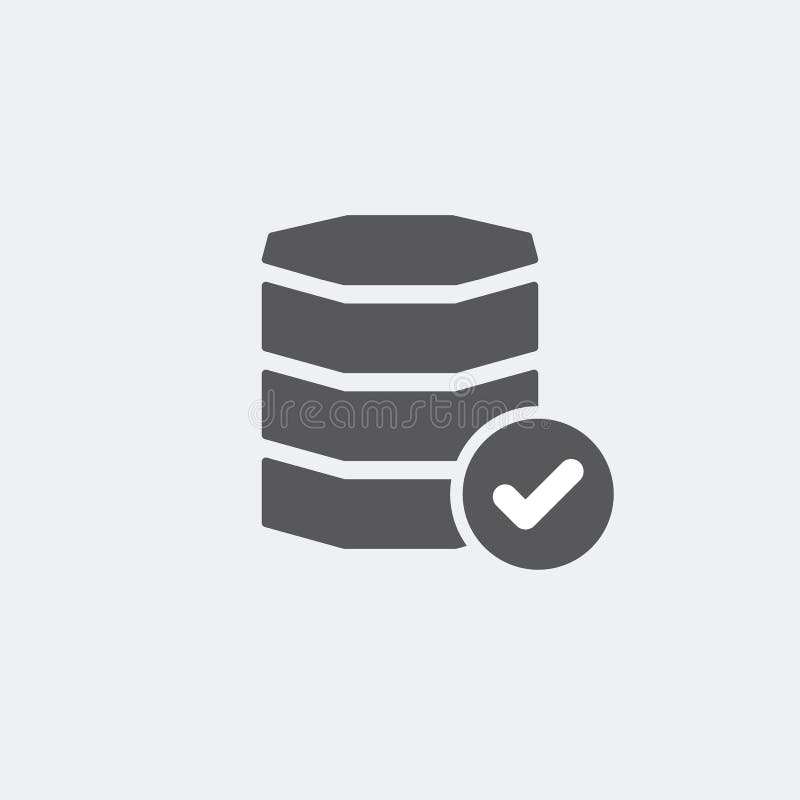 Database Icon with Check Sign. Database Icon and Approved, Confirm ...