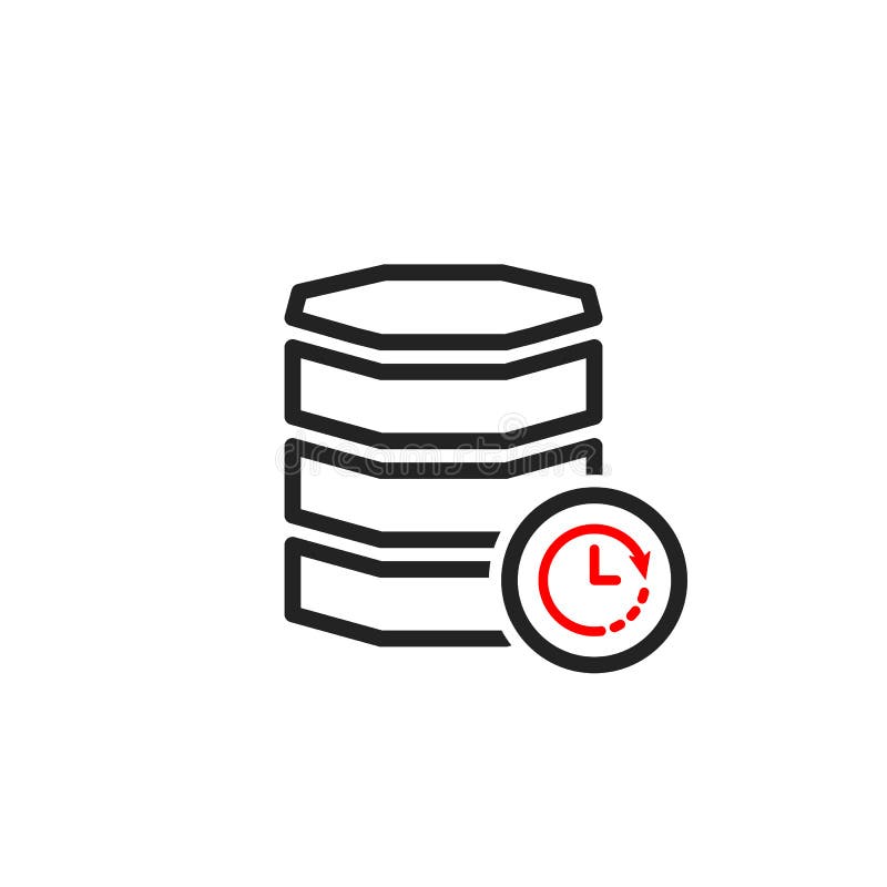 Database Icon with Clock Sign. Database Icon and Countdown, Deadline ...