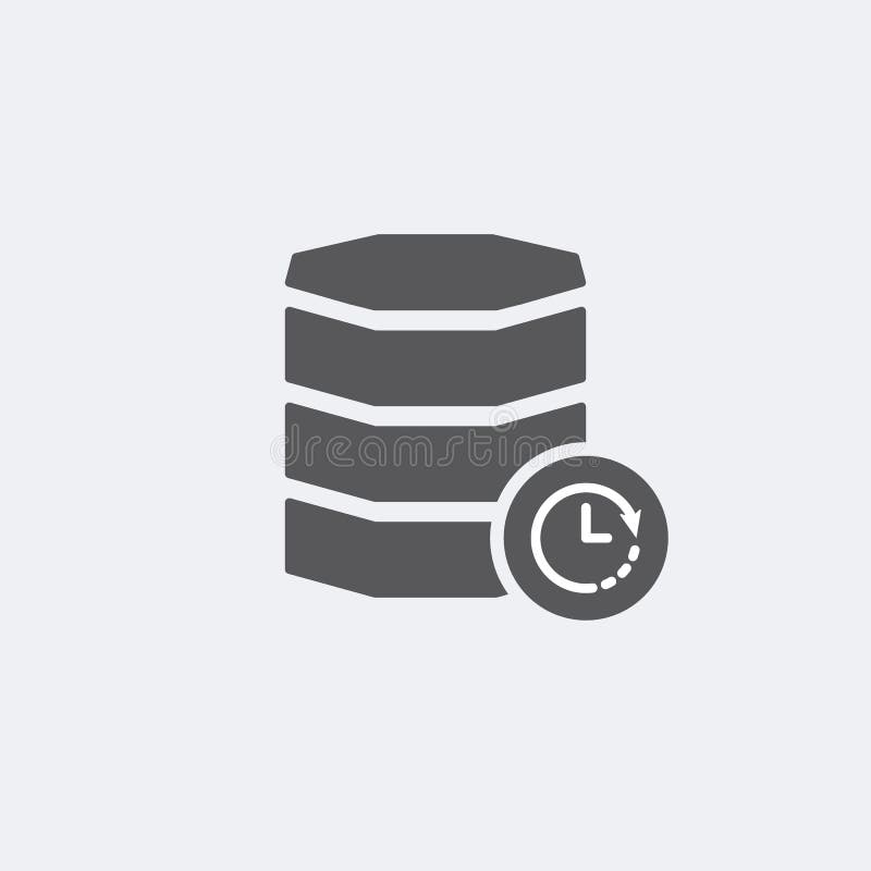 Database Icon with Clock Sign. Database Icon and Countdown, Deadline ...