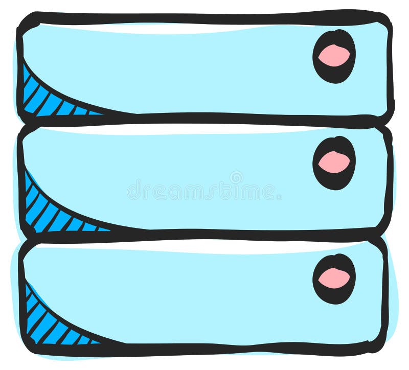 Database Icon in Color Drawing Stock Vector - Illustration of database ...
