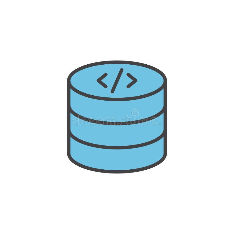 Database Icon in Colored Version Stock Illustration - Illustration of ...