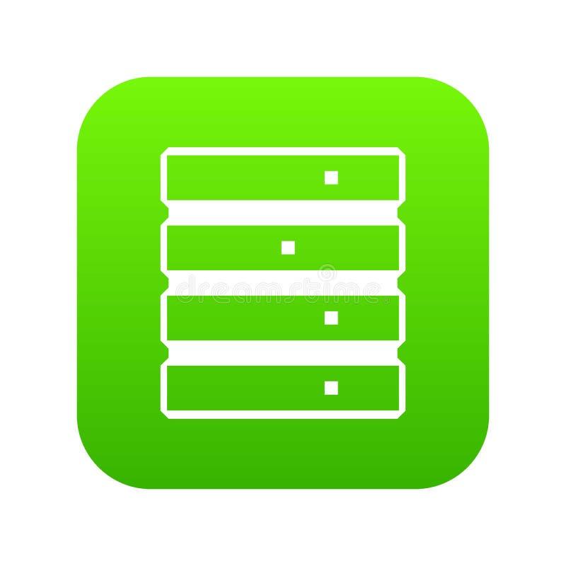 Database Icon Digital Green Stock Vector - Illustration of networking ...
