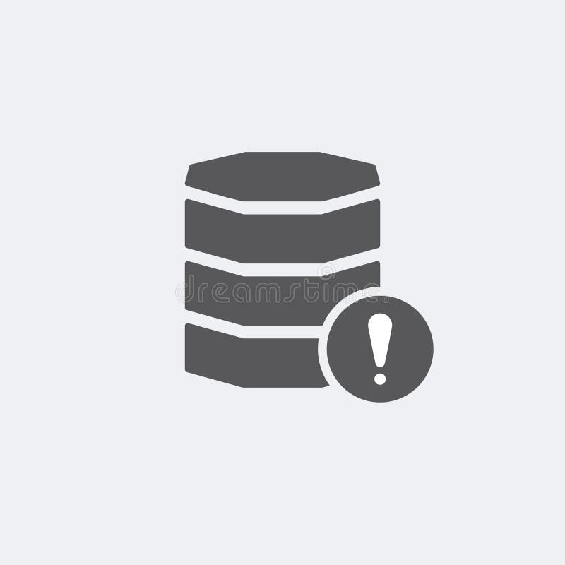 Database Icon with Exclamation Mark. Database Icon and Alert, Error ...