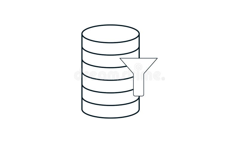 Database Icon & Filter - Symbol, Vector Illustration. Stock Vector ...
