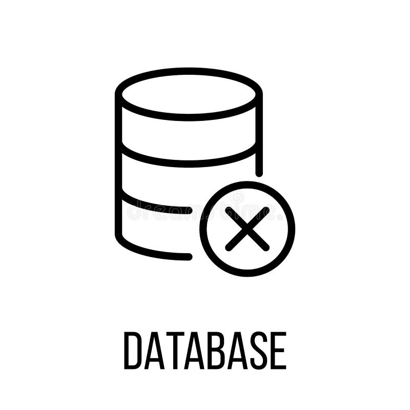 Database Icon or Logo in Modern Line Style Stock Vector - Illustration ...