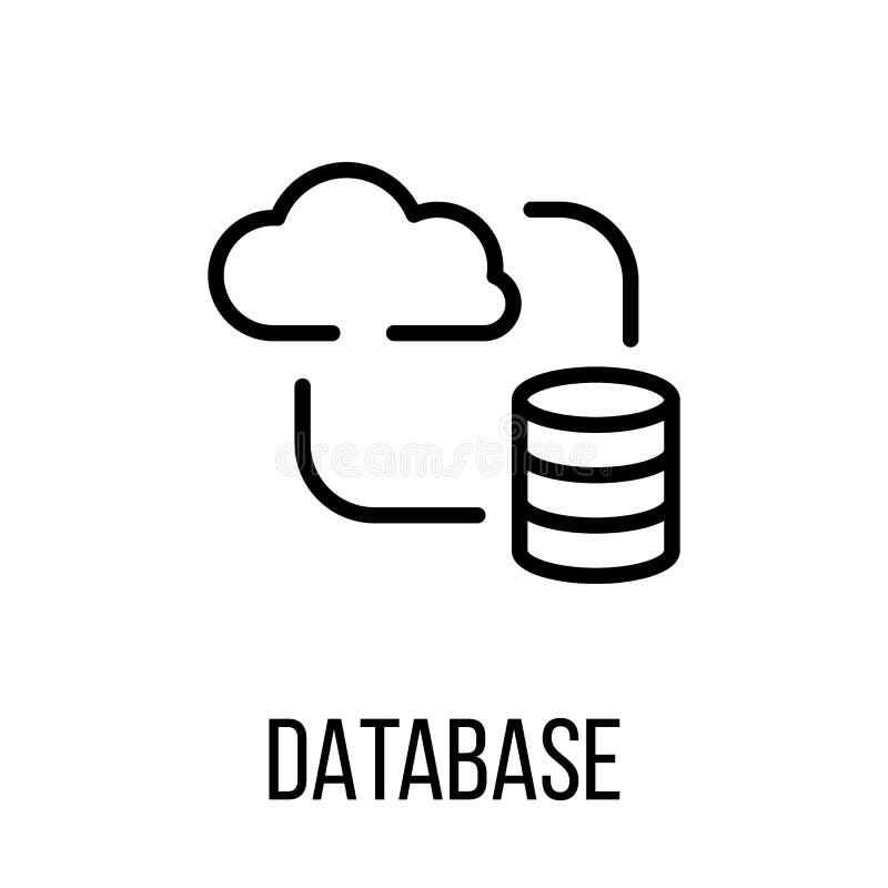 Database Icon or Logo in Modern Line Style Stock Vector - Illustration ...