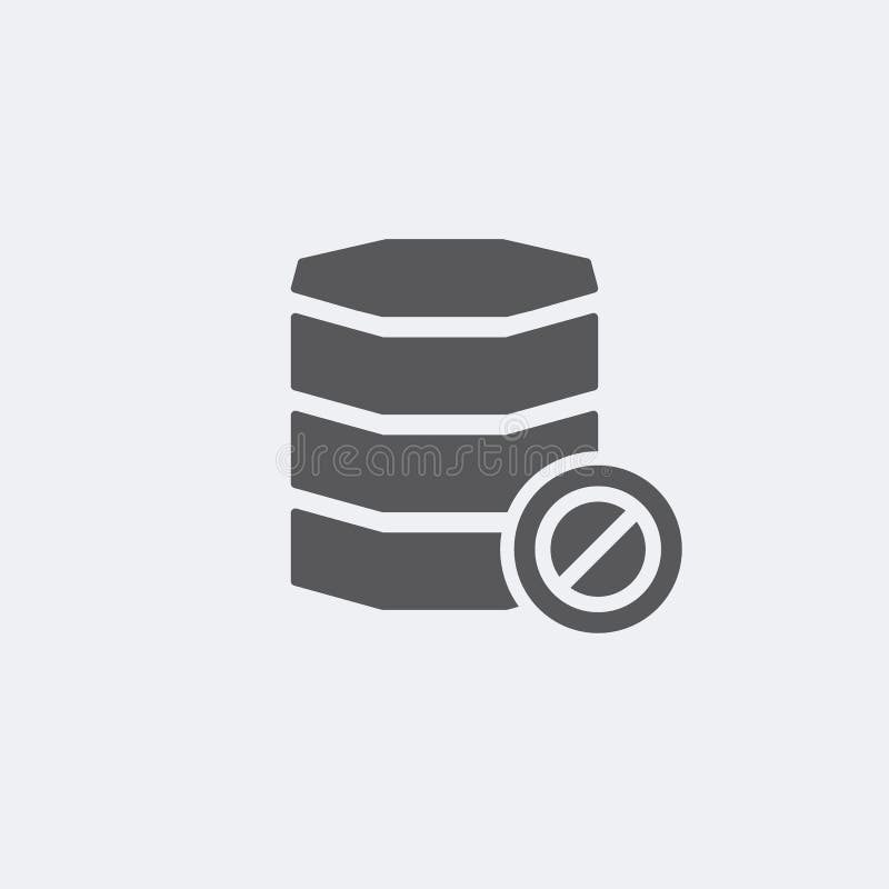 Database Icon with Not Allowed Sign. Database Icon and Block, Forbidden ...