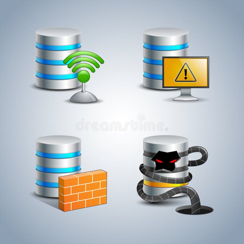 Database Icon set # 8 stock vector. Illustration of communications ...