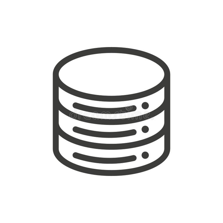 Database Icon Simple Outline Vector Logo Stock Vector - Illustration of ...