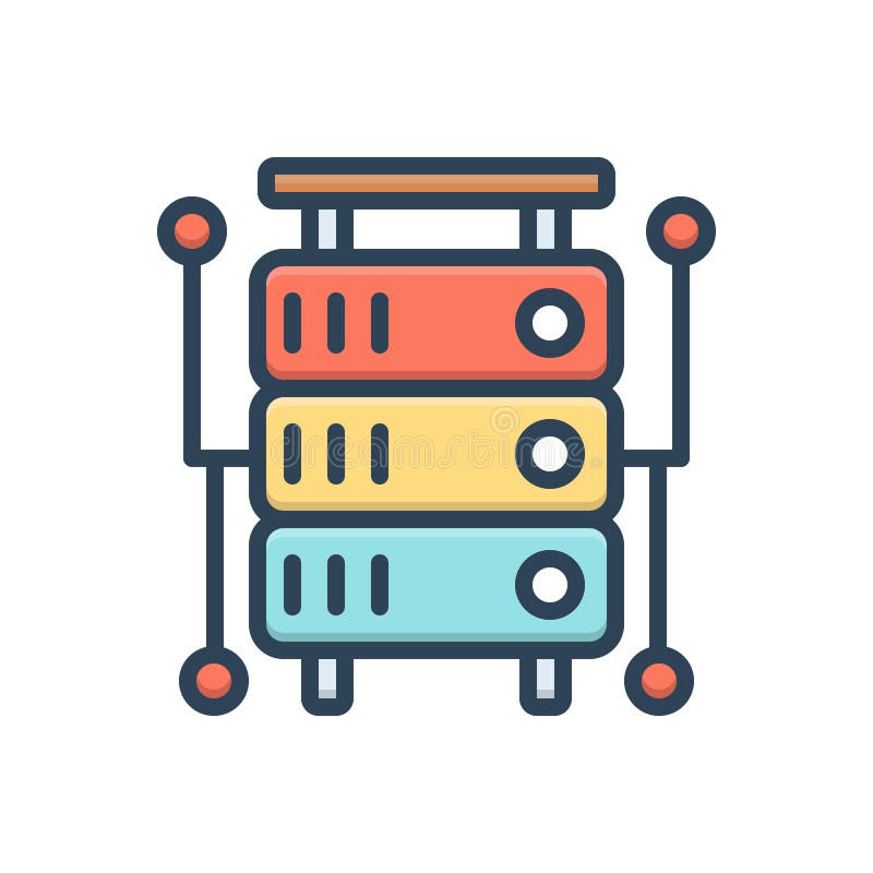 Color Illustration Icon for Database, Interconnected and Application ...