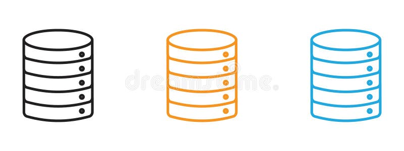 Database Icon Thin Line Illustration Set Stock Vector - Illustration of ...