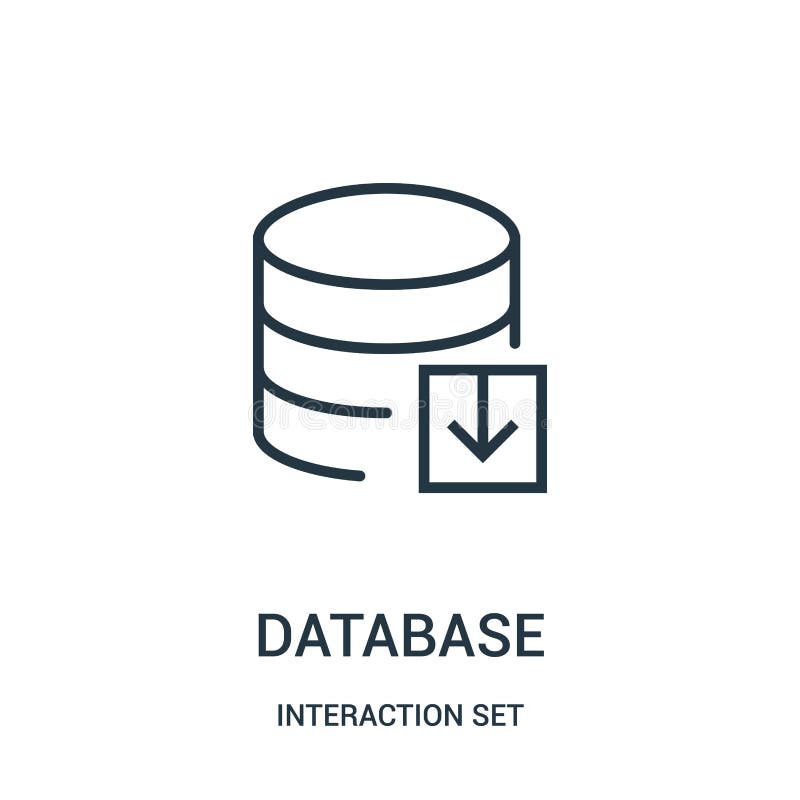 Database Icon Vector From Web Hosting Collection Thin Line Database Outline Icon Vector 4285