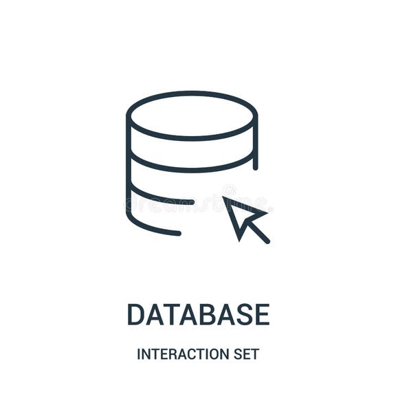 Database Icon Vector from Interaction Set Collection. Thin Line ...