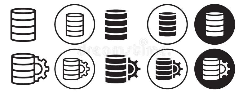 Database Icon Vector Set Collection for Web Stock Vector - Illustration ...