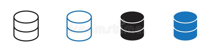 Database Icon Vector Set Outline Stock Vector - Illustration of drive ...