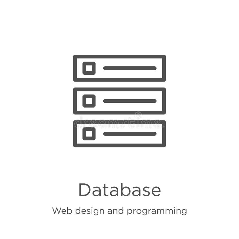 Database Icon Vector From Web Design And Programming Collection Thin Line Database Outline Icon