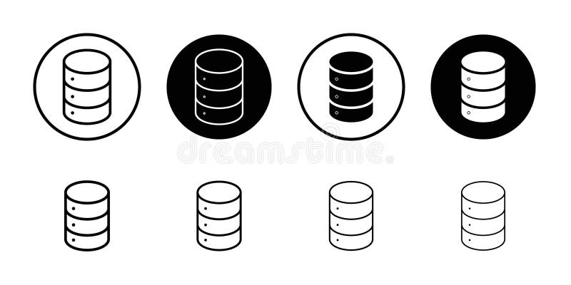 Database Icon Outline Vector for Web Ui Stock Illustration ...