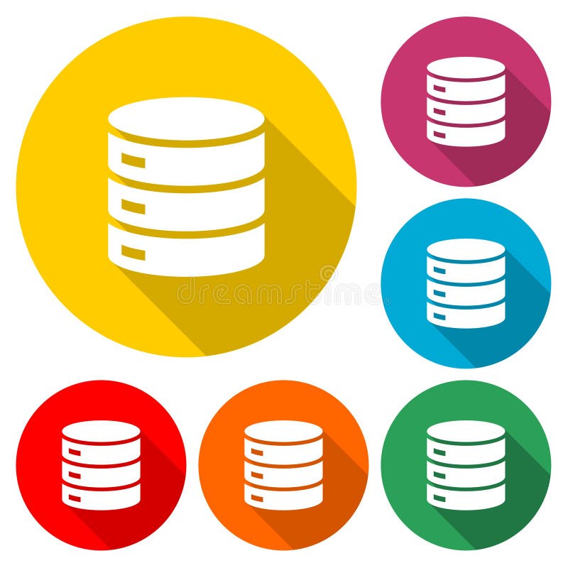 Database Icons - Illustration Stock Vector - Illustration of circle ...