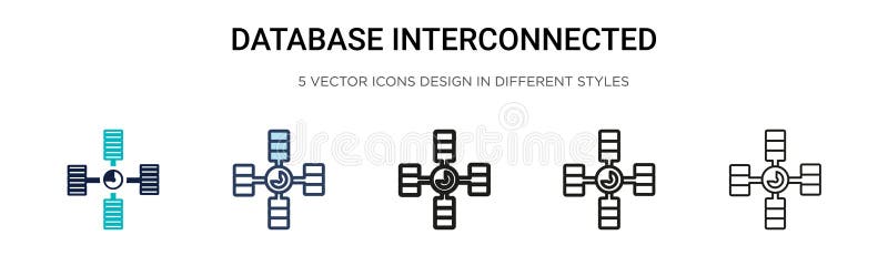 Database Interconnected Icon in Filled, Thin Line, Outline and Stroke ... Database Interconnected Icon in Filled, Thin Line, Outline and Stroke ...
