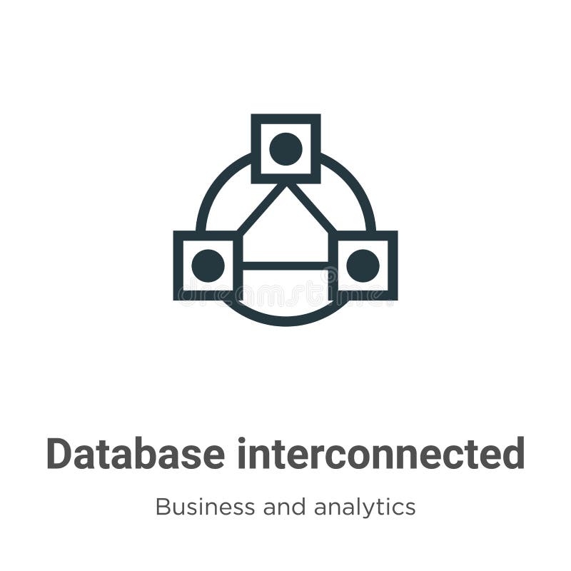 Database Interconnected Vector Icon on White Background. Flat Vector ...