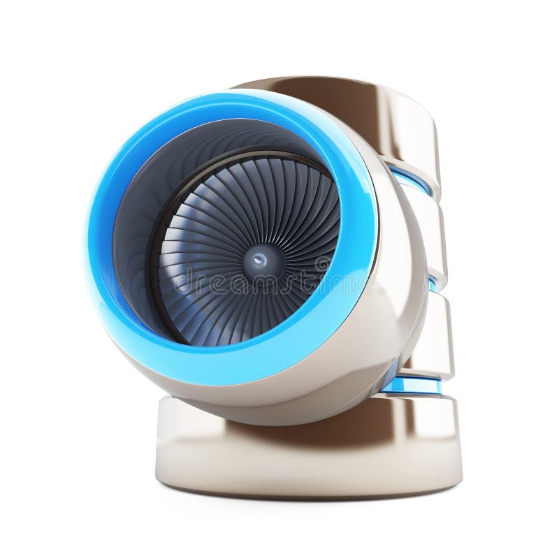 Jet Engine on White Background Stock Illustration - Illustration of ...