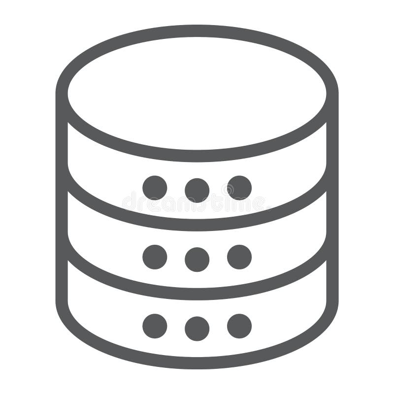 Data Analytics Line Icon Set, Database Symbols Stock Vector - Illustration of database, black ...