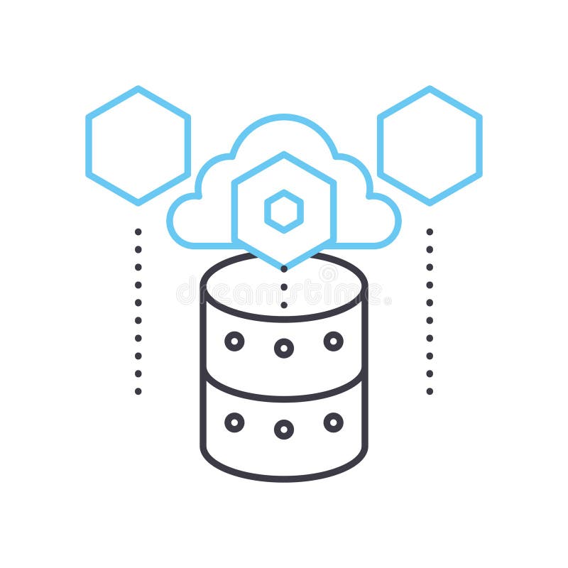 Database Line Icon Outline Symbol Vector Illustration Concept Sign